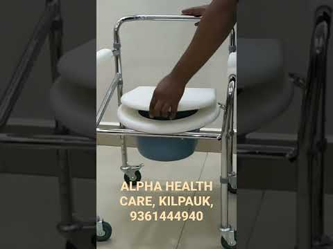 commode foldable with wheels with brakes,height adjustable,portable,3 in 1 commode for sick pateints