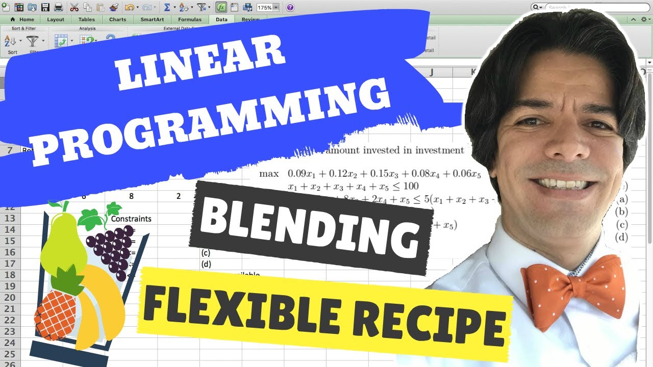Linear Programming: Blending/Mixing with Excel Solver (Flexible Recipe)