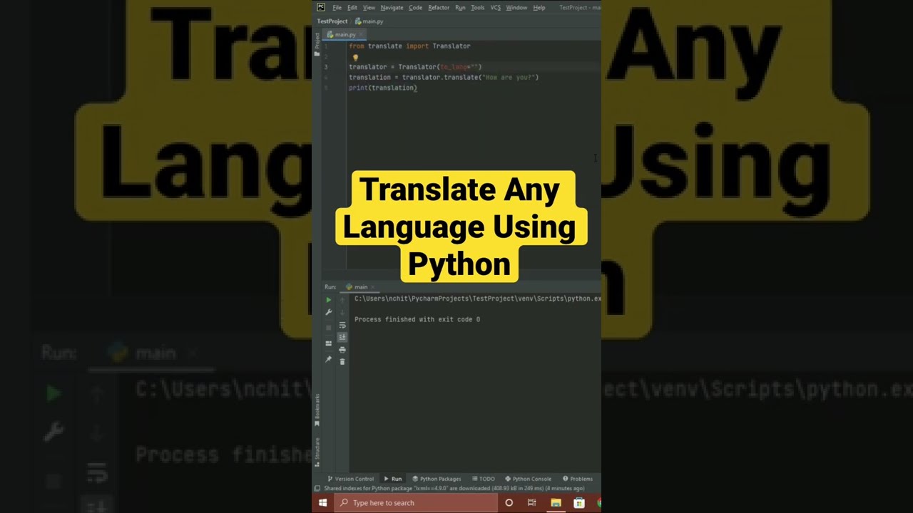 Translate any Language using Python
