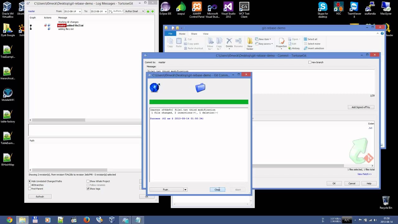 TortoiseGit Rebase - deleting files from history