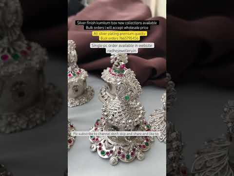 beautiful kumkum box design,silver plating sindoor box #viral #usa #canada #returngift