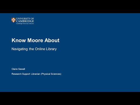 Know Moore About: Navigating the Online Library