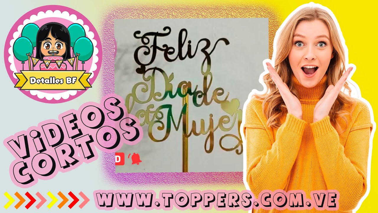 Cake Topper Motivo: Feliz Día de la Mujer