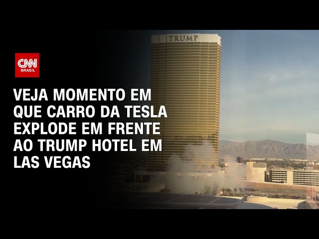 Veja momento em que carro da Tesla explode em frente ao Trump Hotel em ... Veja momento em que carro da Tesla explode em frente ao Trump Hotel em ...