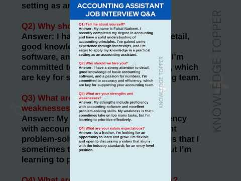 Account Assistant Interview Questions and Answers | Assistant Accountant Interview Questions Answers