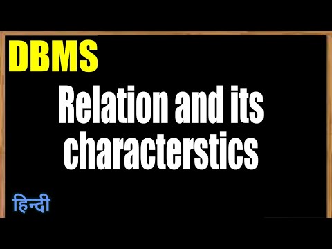 DBMS#23 | Relation and its characterstics in DBMS in Hindi video ...
