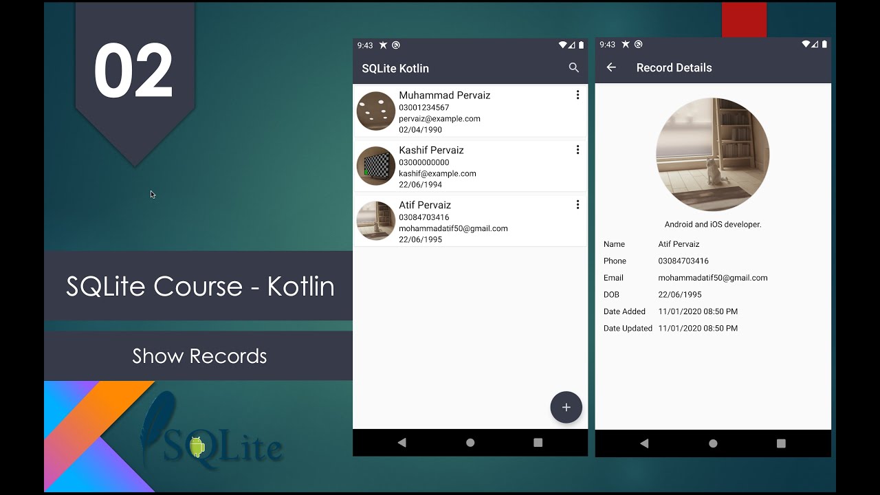 SQLite Android Course Kotlin | Part 02 | Show Records