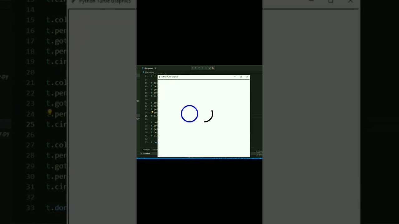 Finally😲Draw Olympic Logo using python code |#olympic #python