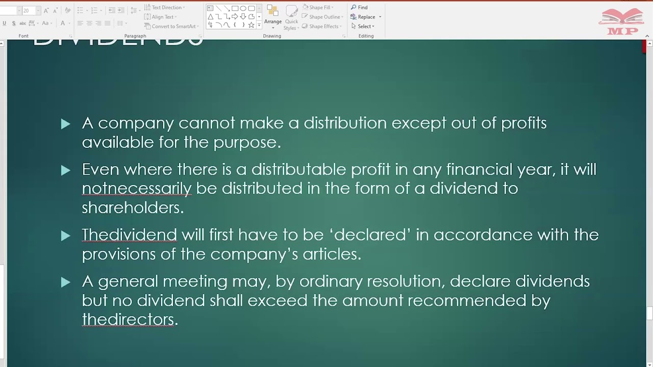 Company Law - Dividends