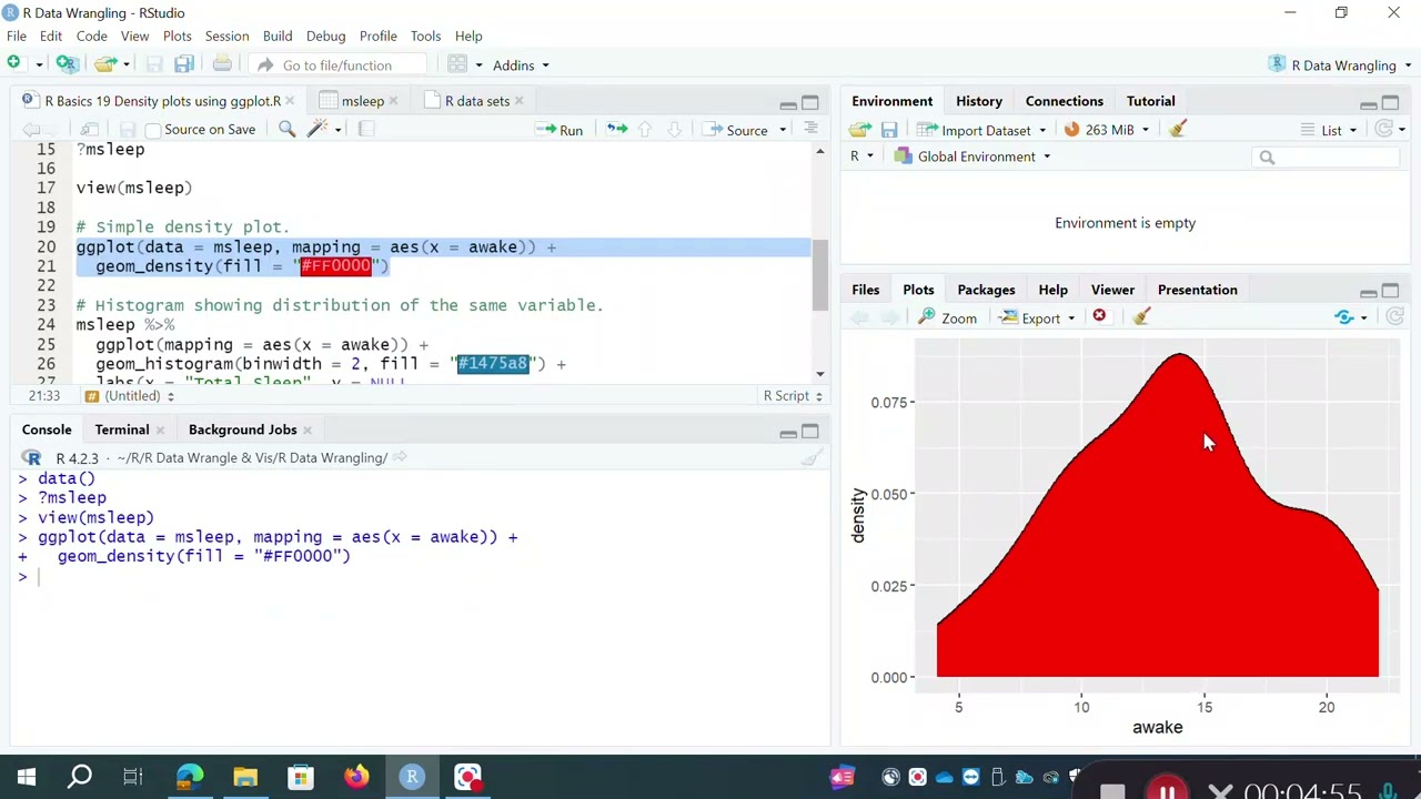 R Basics 19: Density Plots in ggplot