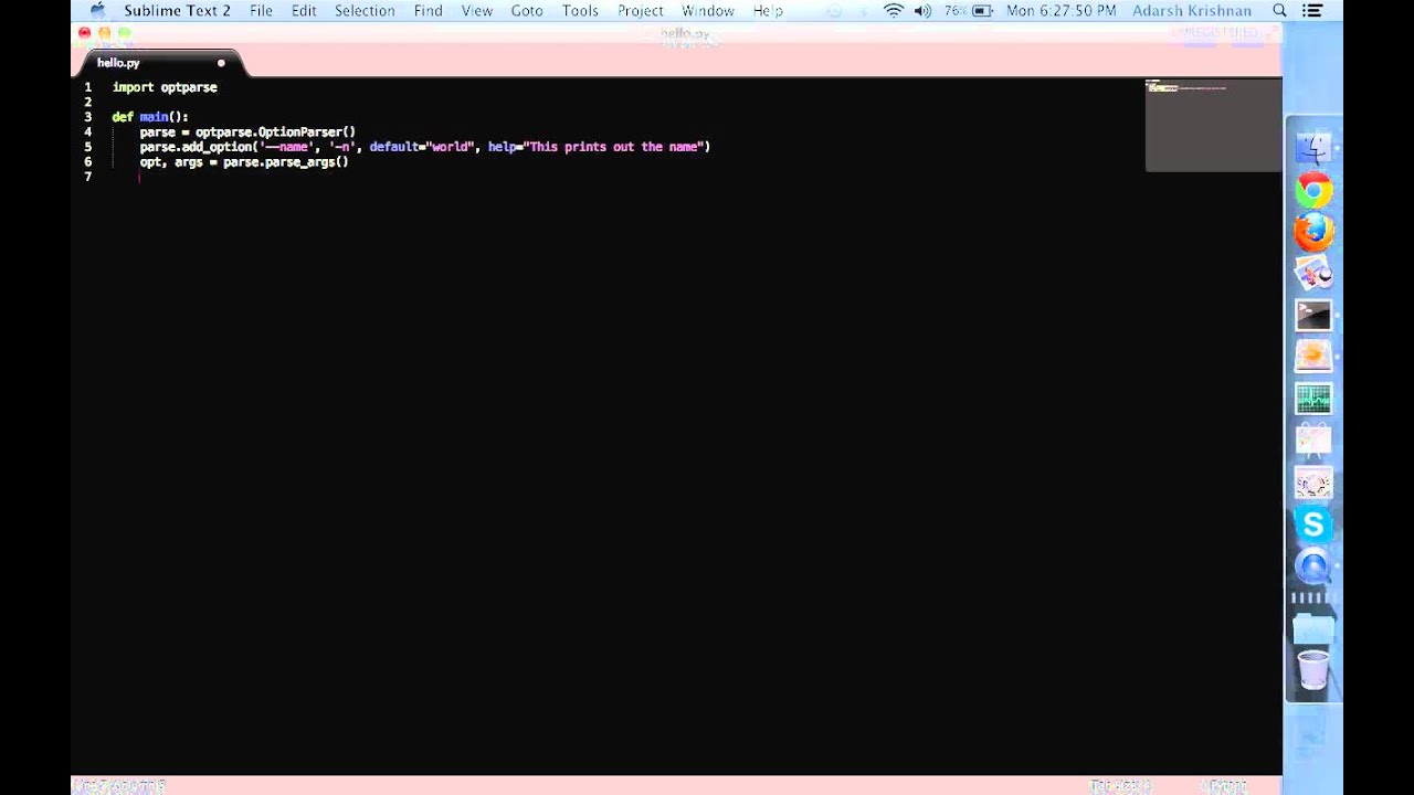 Python Command Line Application 1 - Introduction - Hello World