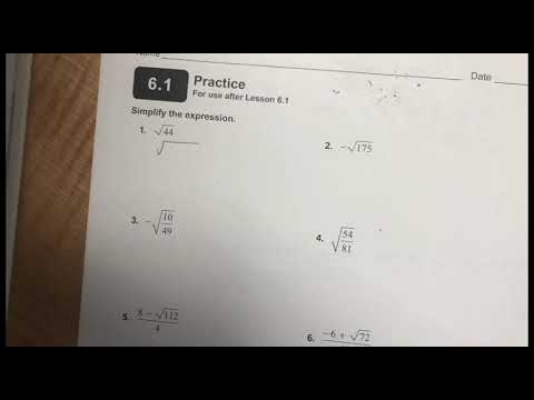 Sec. 6.1: Properties of Square Roots