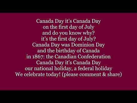 CANADA DAY Birthday Song National Federal Holiday it’s July 1 Lyrics Words trending sing along music