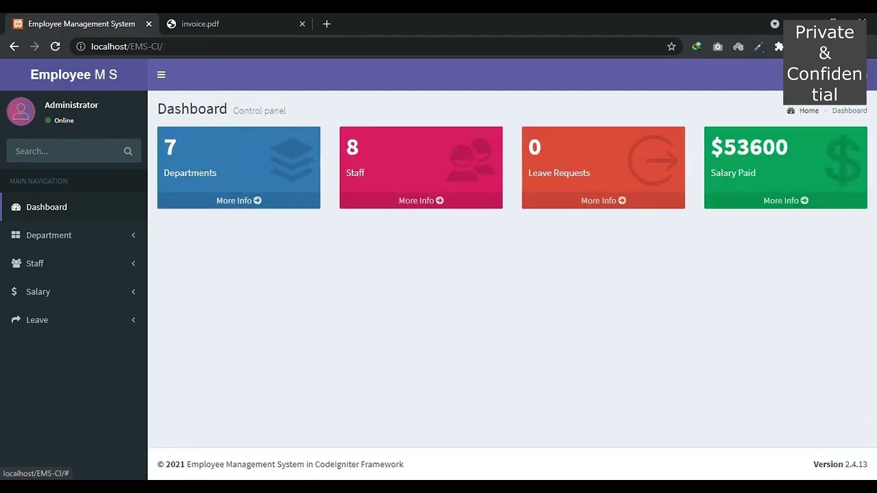 Employee Management System Full PHP Project with Source Code