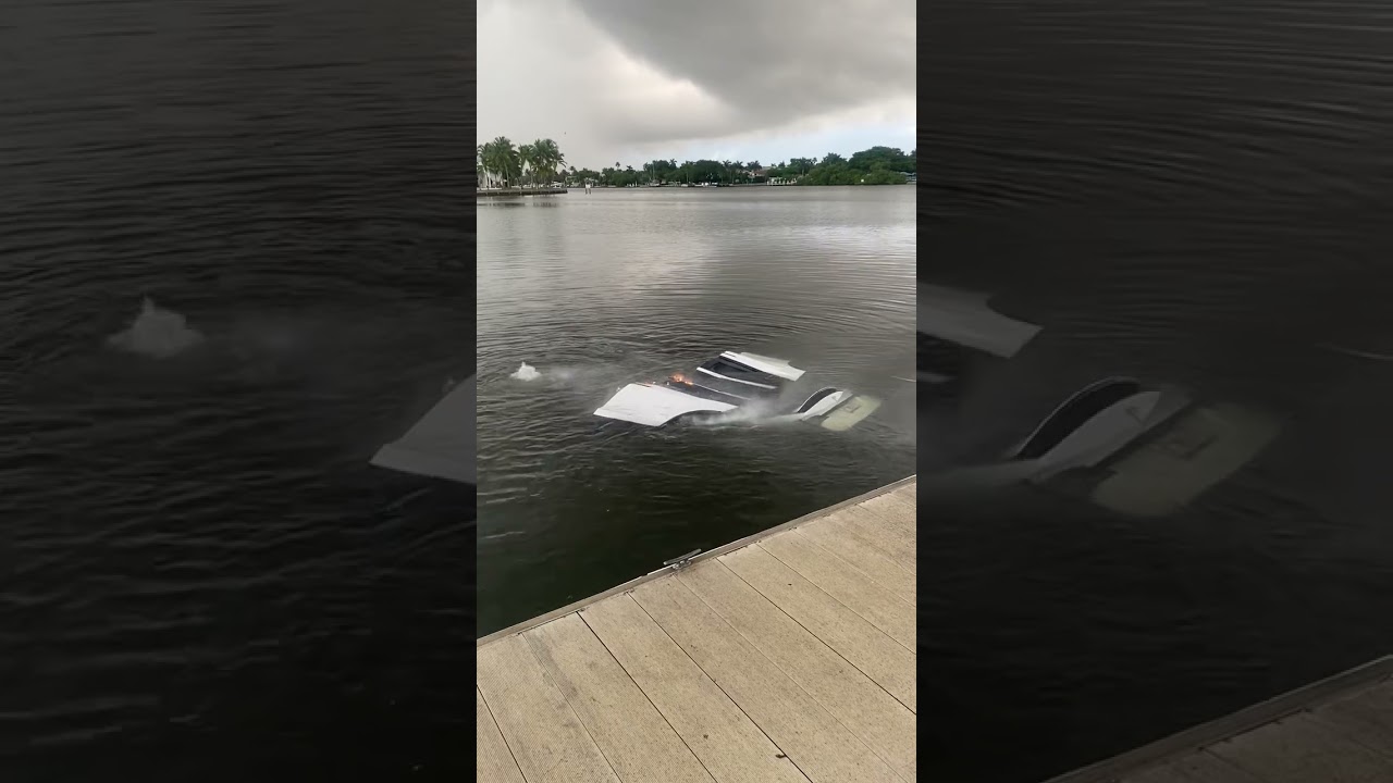 潛水的TESLA Model X 在水中燃燒起來，形成一副奇景！ | 癮車報