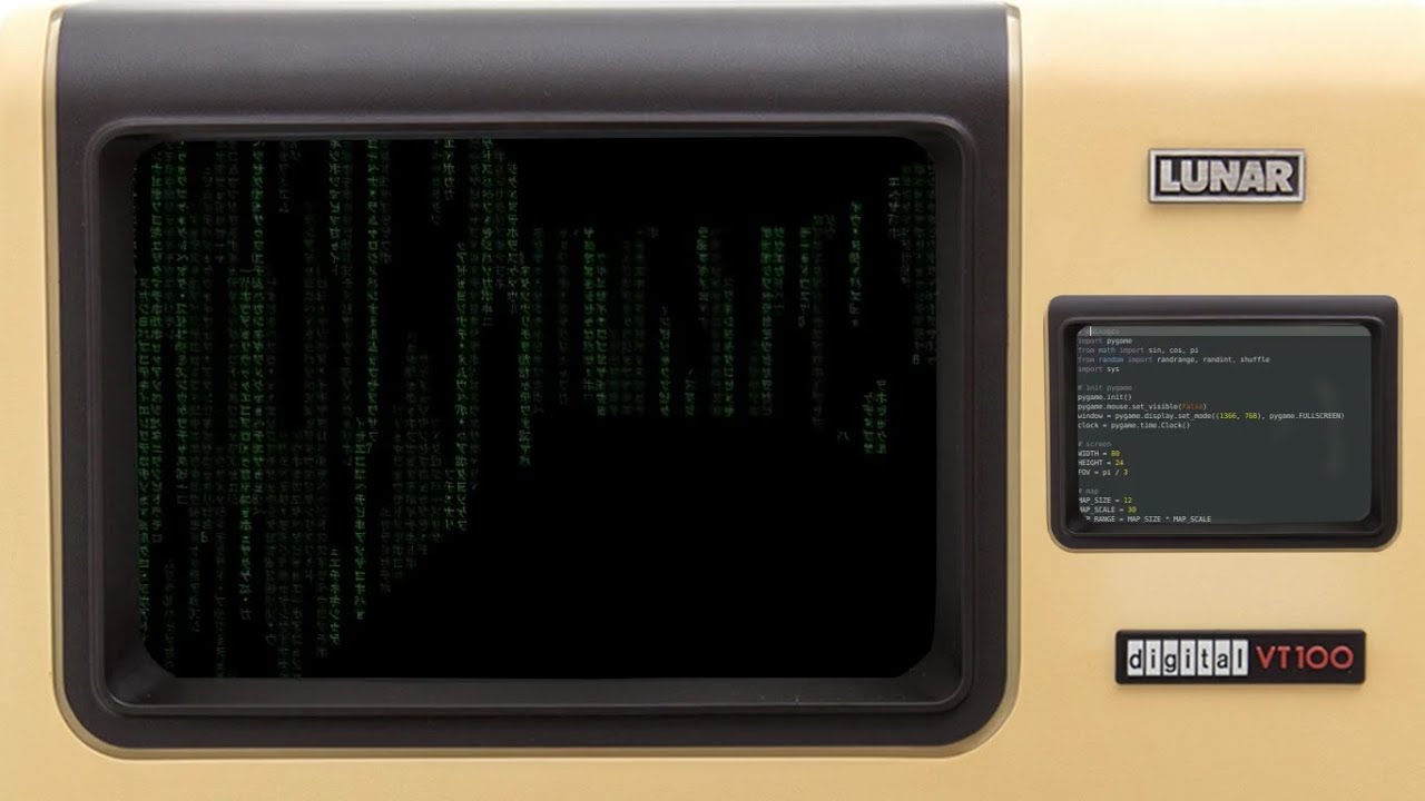 Matrix code rain raycaster | Python & PyGame