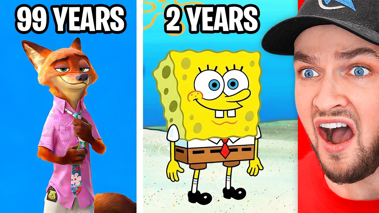 Shocking Ages of Cartoon Characters!