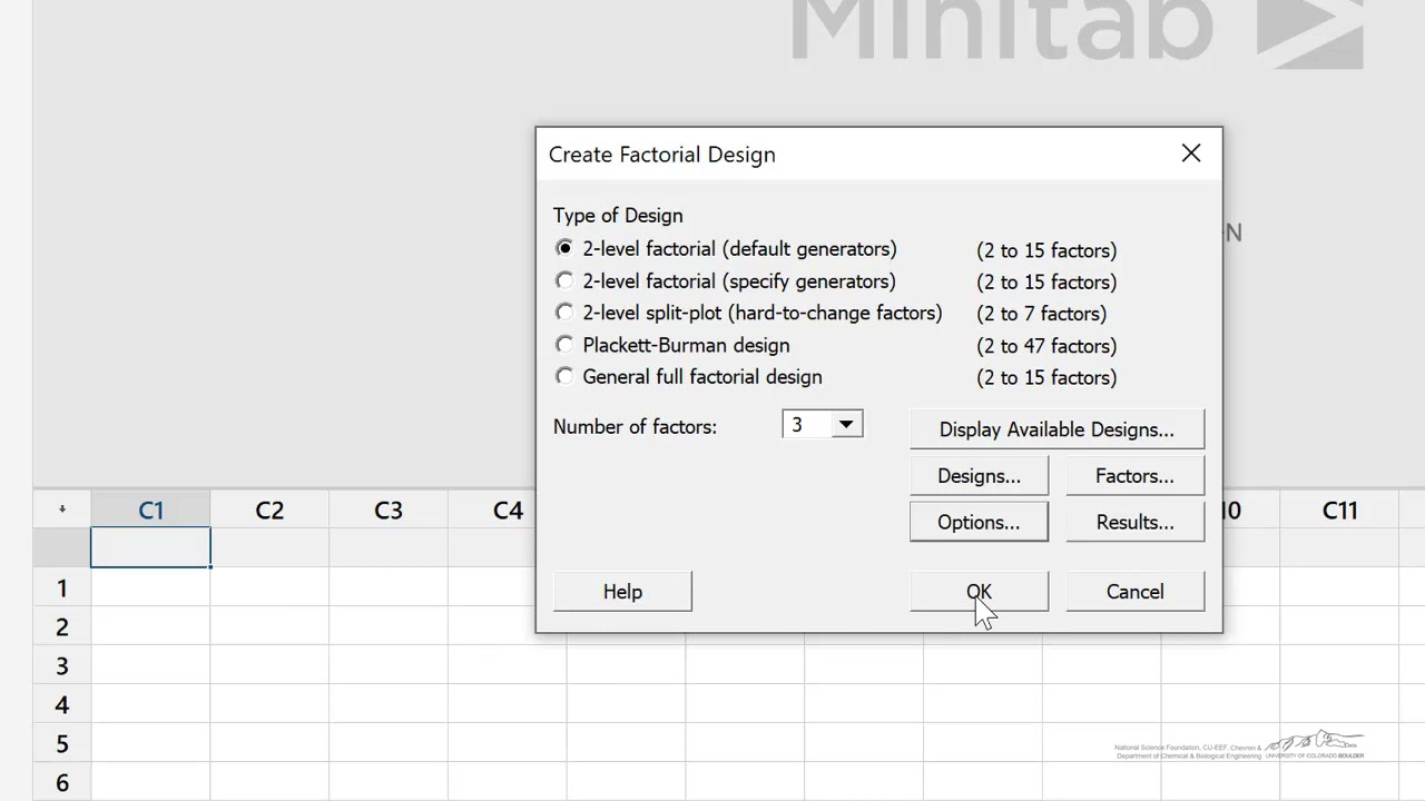 Analyzing a Factorial Design in Minitab