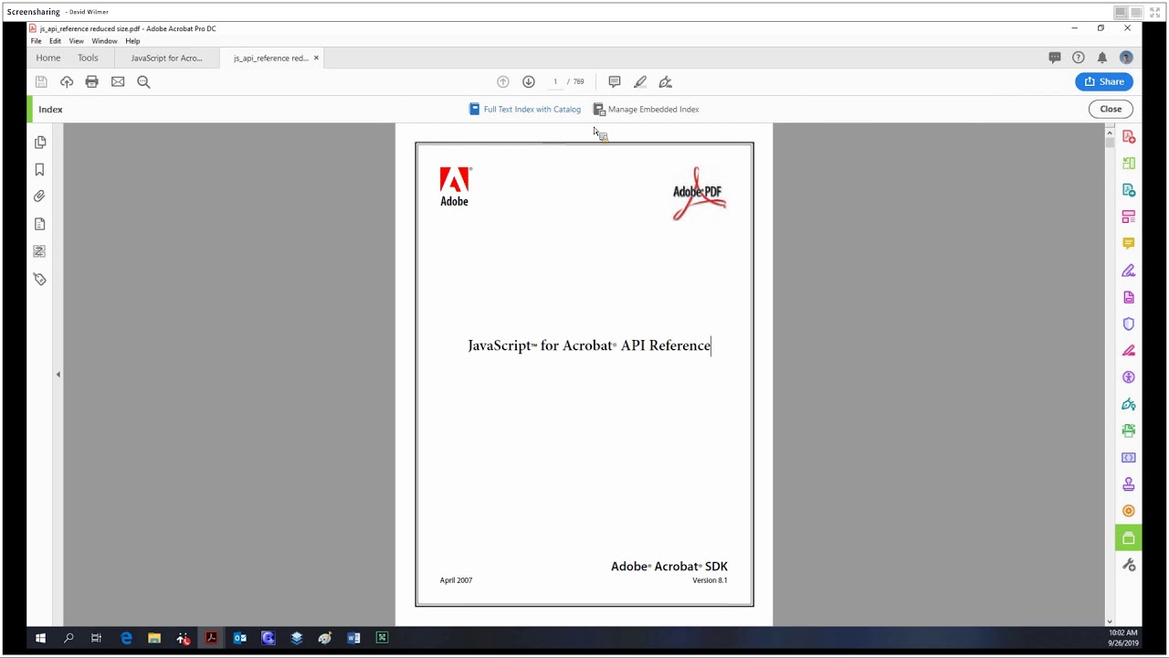 Adobe Acrobat Pro DC Tutorial 33 - Index