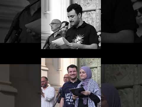 Freed Palestinian activist Mahmoud Khalil and wife speak at New York rally