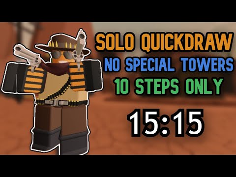 Easy Solo Quickdraw NO SPECIAL TOWERS + 10 Steps Only Guide - Tower Defense Simulator | TDS