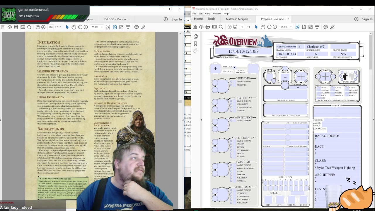 D&D 5E Character Creation: Half-Elf Fighter (Champion) 16 - Faedra
