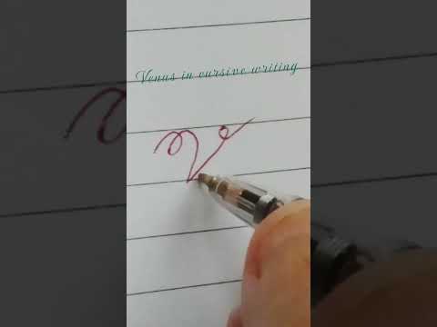 how to write Venus in cursive writing #cursivewriting #planets
