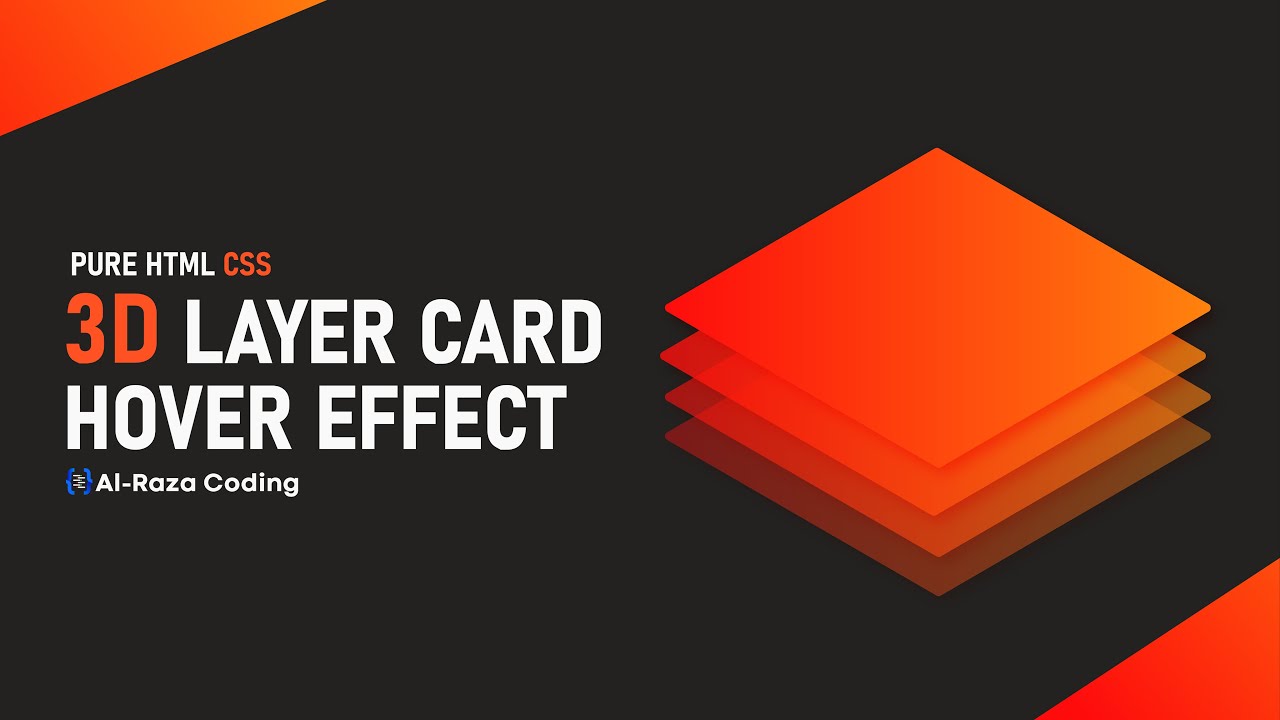 3D Layer Card Hover Effect HTML CSS | Image Layer Hover Effect | Al Raza Coding #cssanimation