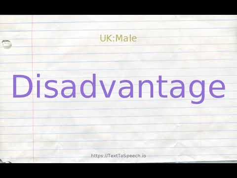 How to pronounce disadvantage