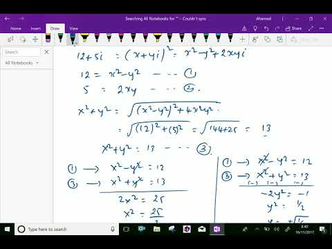 Complex number : - ( Square root ; Solving problems ) - 34.