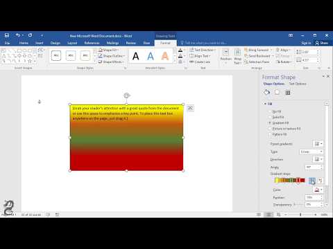 How to Change Text Box to Gradient Fill in Word