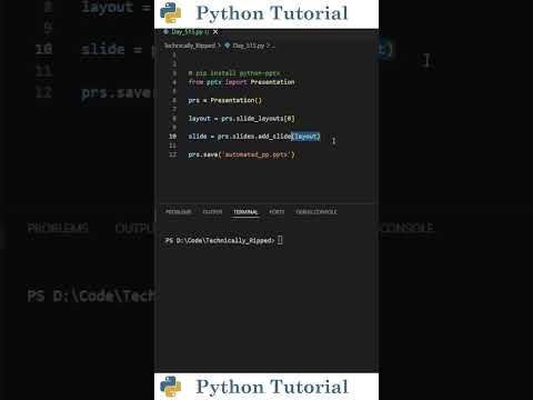 Creating PowerPoint Presentations With Python | Python Tutorial