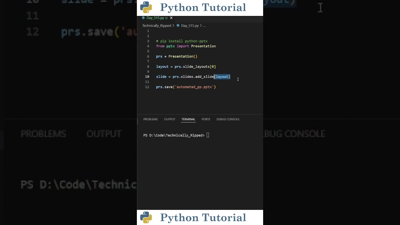 Creating PowerPoint Presentations With Python | Python Tutorial