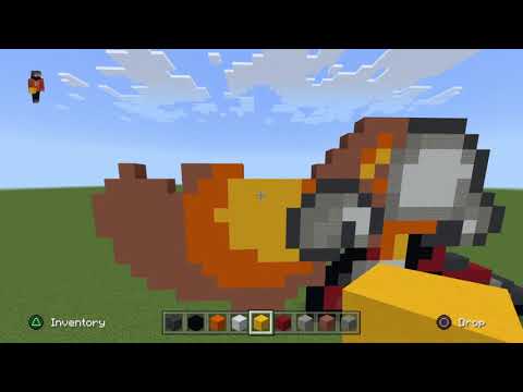 Minecraft Pixel Art Tutorial - tails the fox (sonic 2)