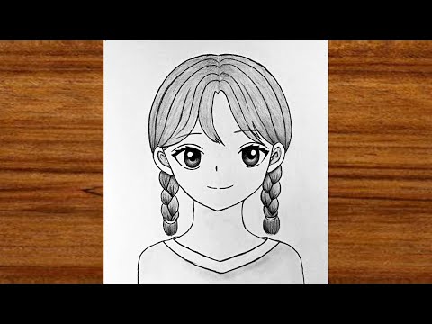 Easy Anime girl drawing | How to draw cute anime girl step by step | Anime drawing tutorial