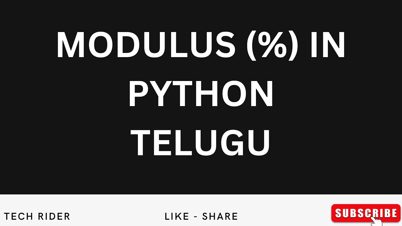 What is Modulus in python telugu | modulus operator in python