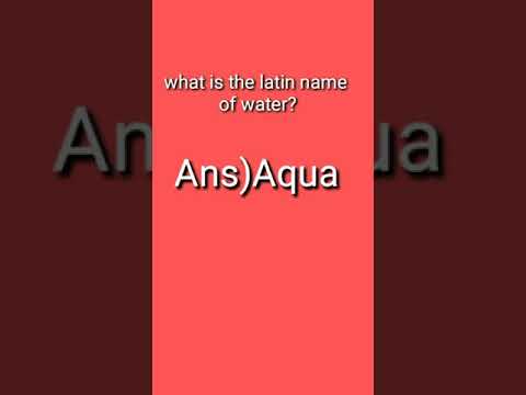 latin name of water