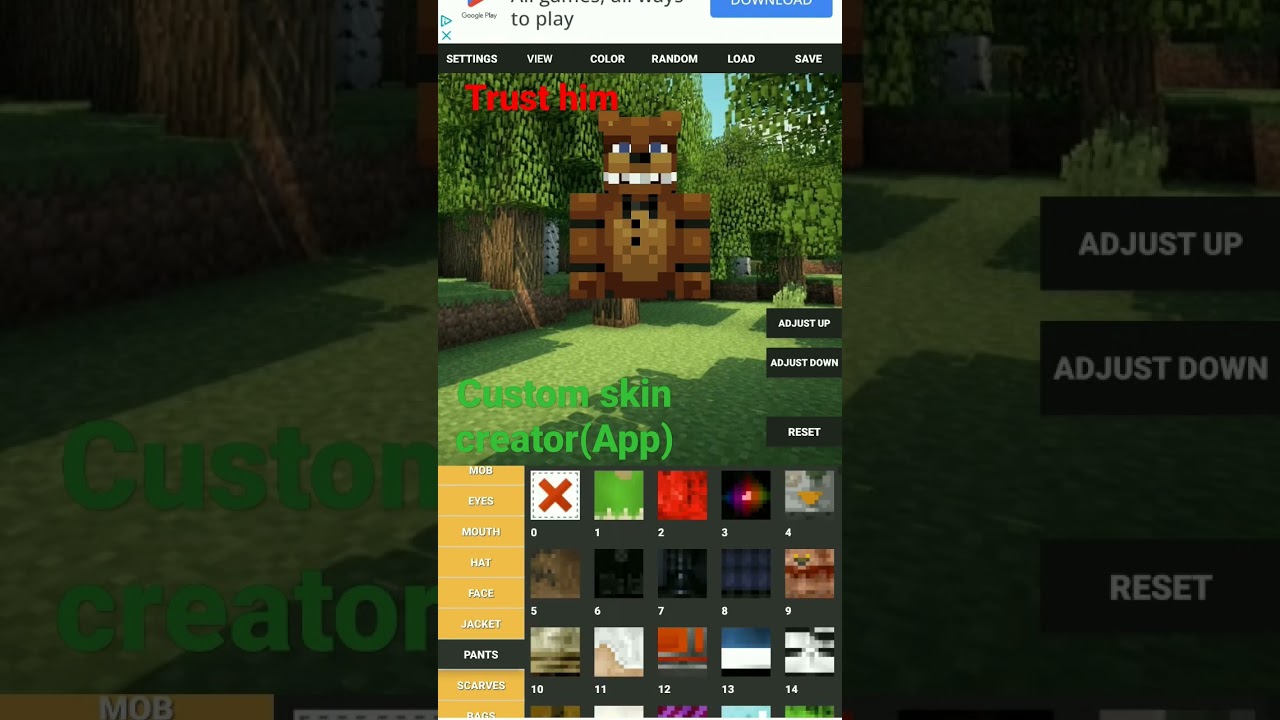 trust him #youtubeshorts #shorts #minecraftskin #minecraft #freddyfazbear  #trusthim #skin