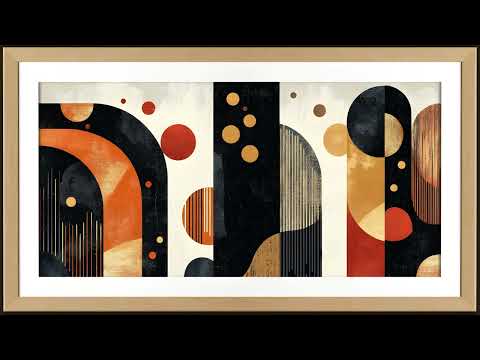 Modern Boho Circular Organic Shapes, Mid Century Painting | Frame TV Art Screensaver
