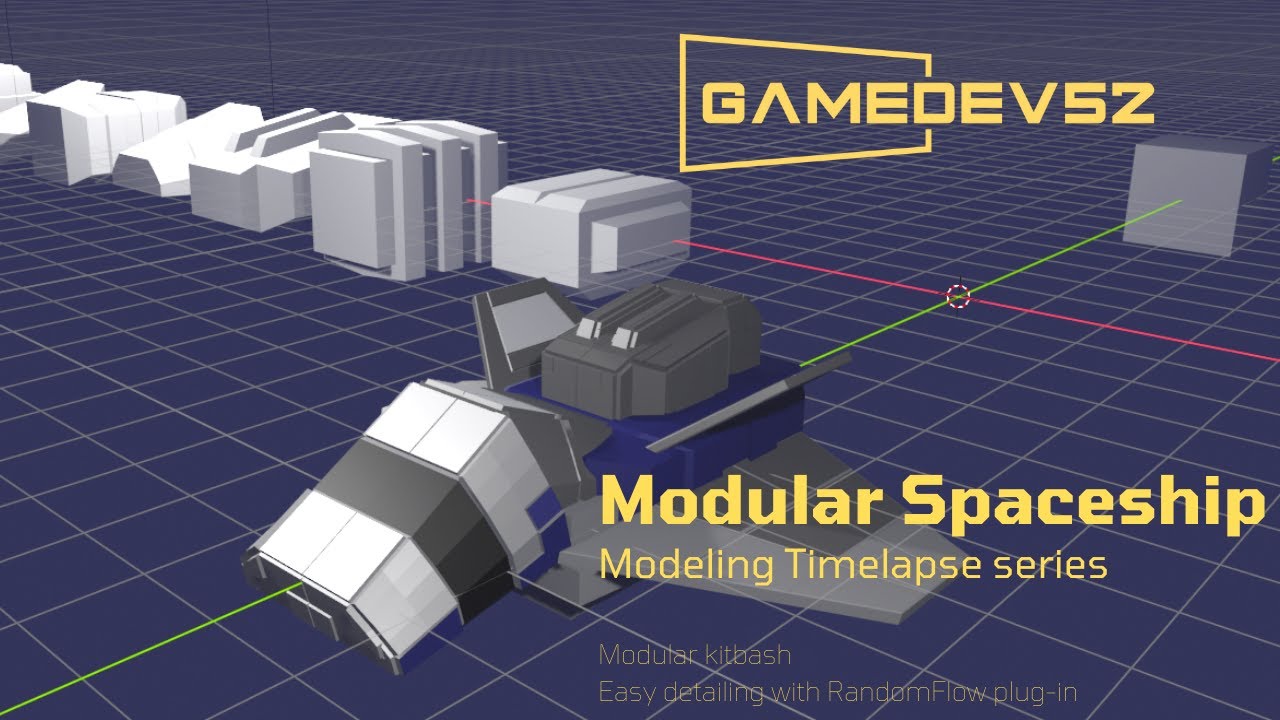 Modular Spaceship | Blender Modeling Timelapse Series