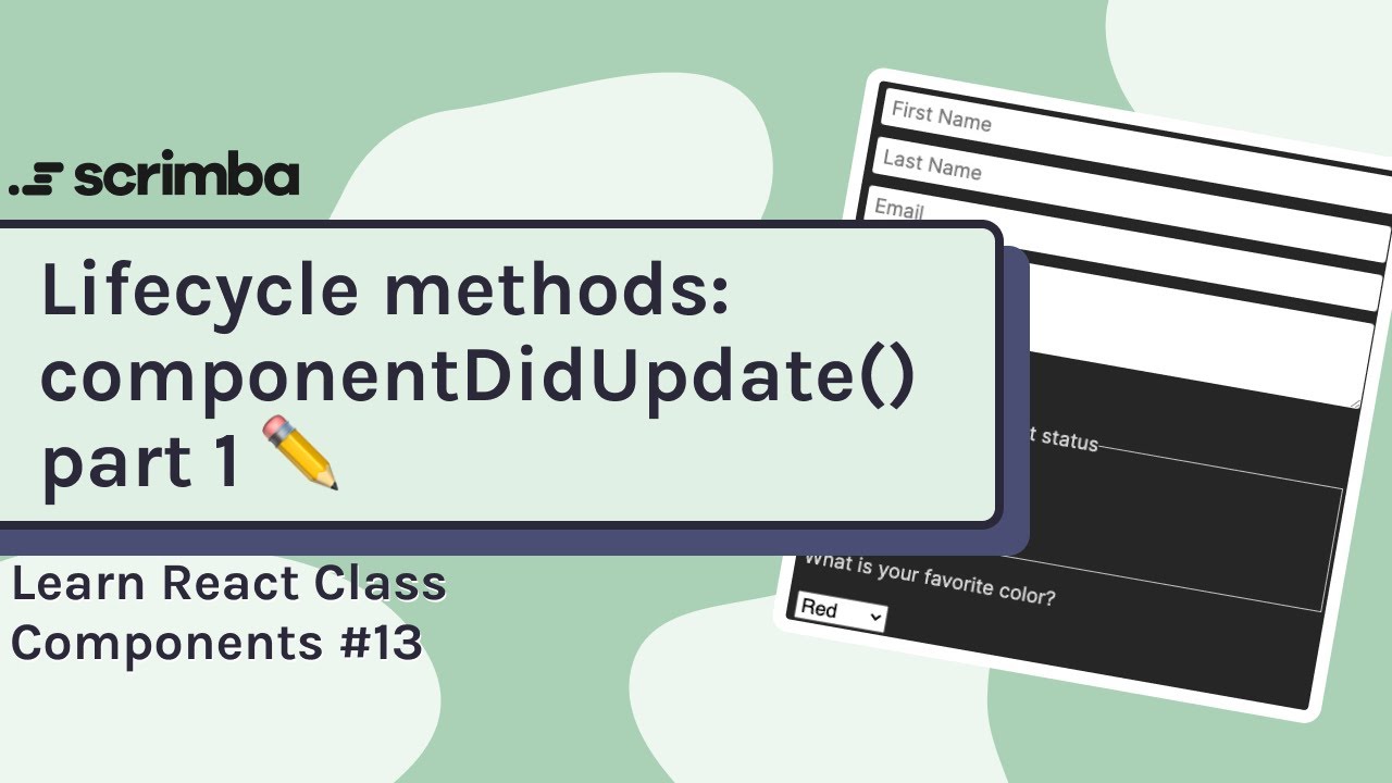 Lifecycle methods: componentDidUpdate() ✏️ | Class Components in React tutorial