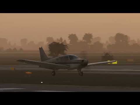 Landing in the PA28 Warrior somewhere in Switzerland