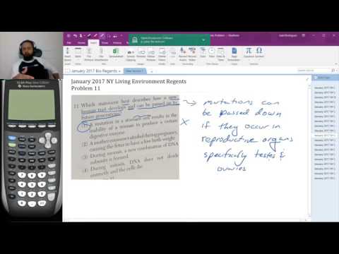 Problem 11, January 2017 Living Environment Regents Exam - JuanTutors.com