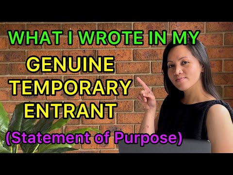 How I wrote my Genuine Temporary Entrant (GTE)