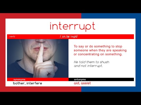 I N T E R R U P T - WORD OF THE DAY - English - Meaning - Spelling - Synonyms & Antonyms SATS