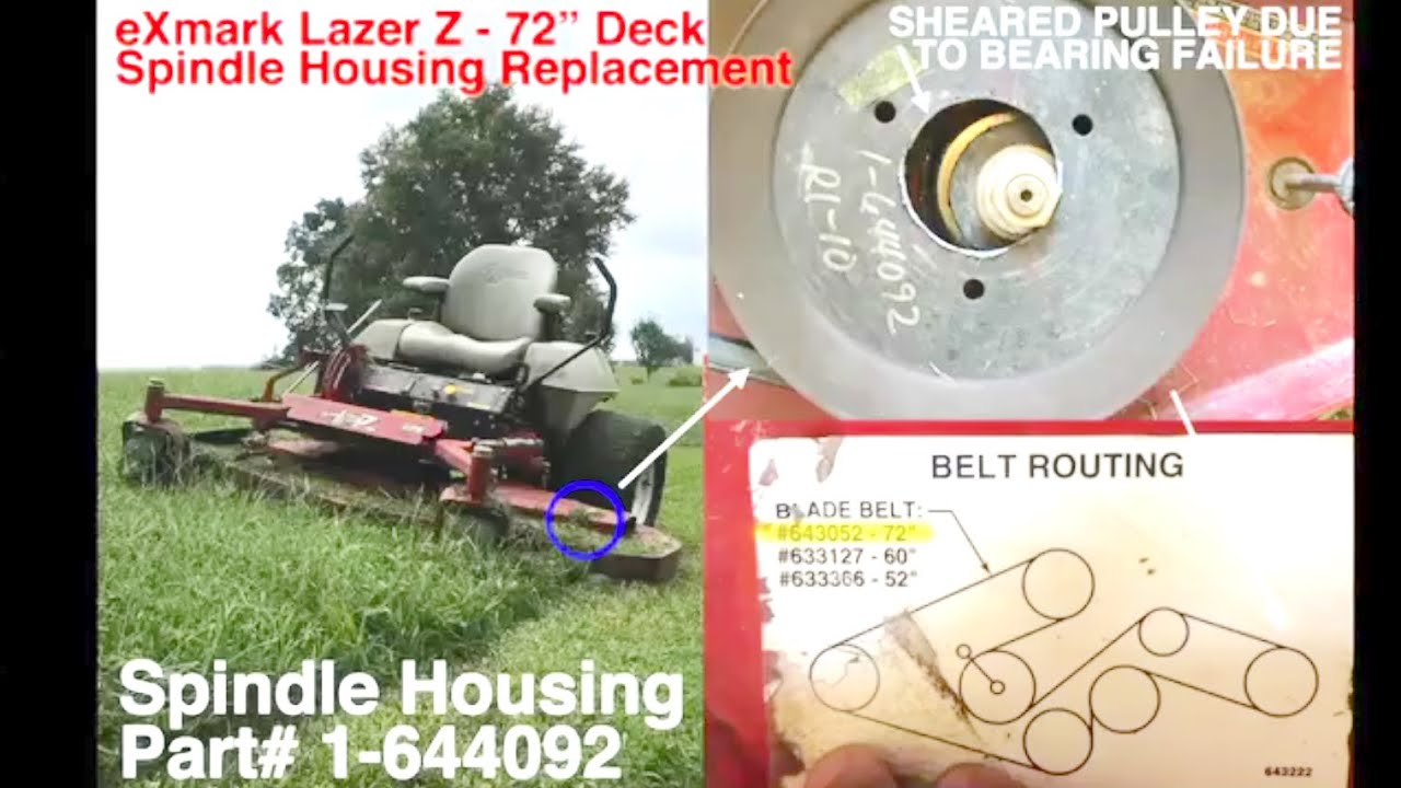 eXmark Spindle assembly and pulley replacement