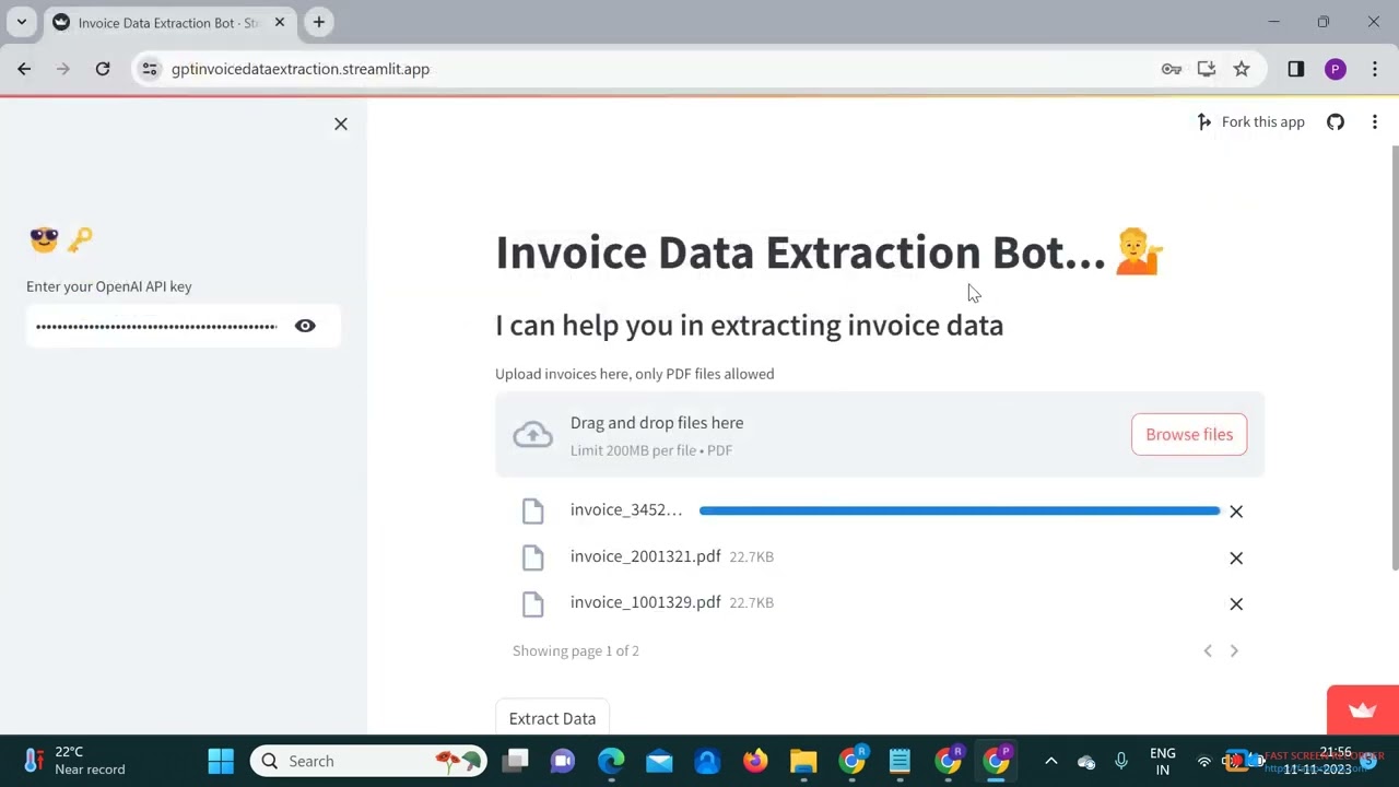 Invoice Data Extraction Demo Video