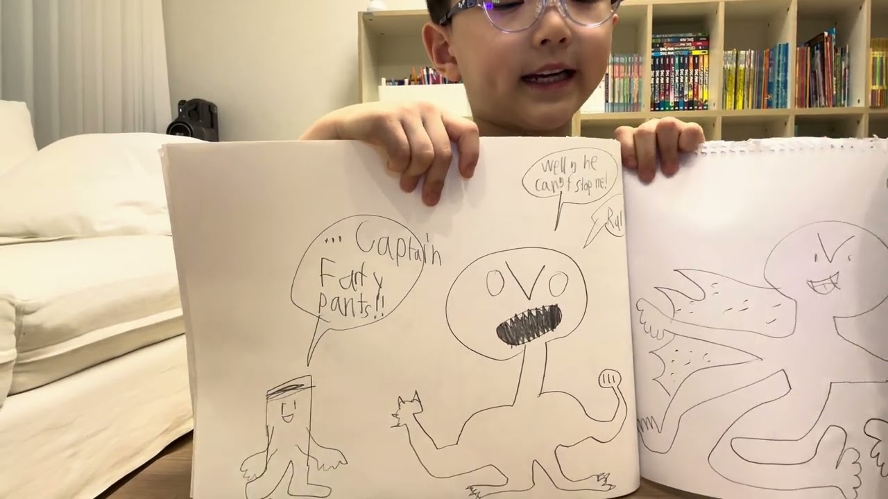 A comic book “Captain Fartypants and the rare monster” made by ME! (Ethan)