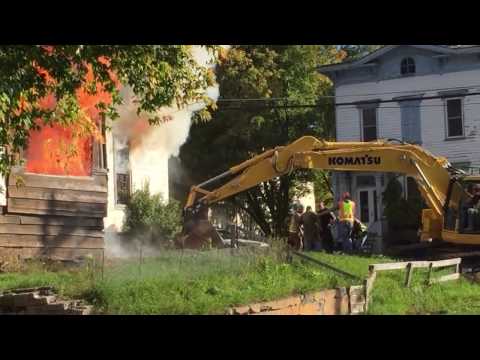 Rescue from burning building in Gouverneur, NY