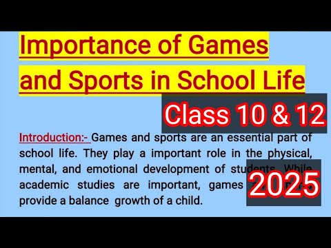 Essay/ on importance of games and sports. Essay writing in English. Article on Games and sports